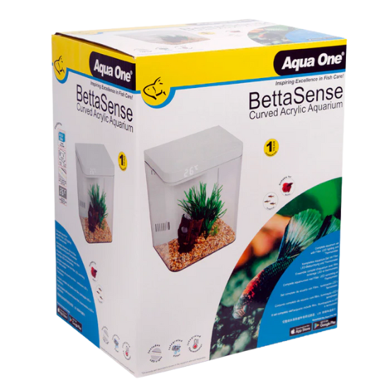 Aqua One Betta Sense Curved Acrylic Aquarium (56314WH) – Marine Plus ...